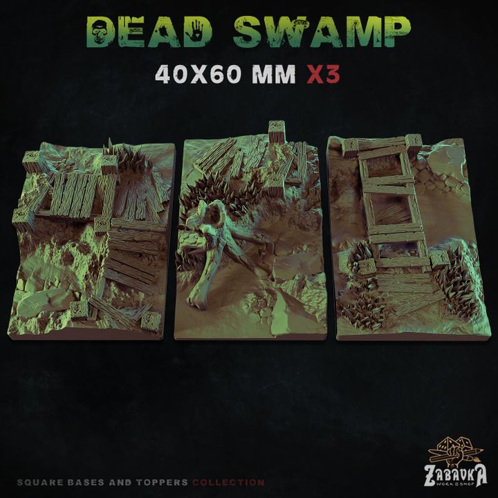 3D Printable Dead Swamp [Square] - Bases and Toppers (Full Set) by ...